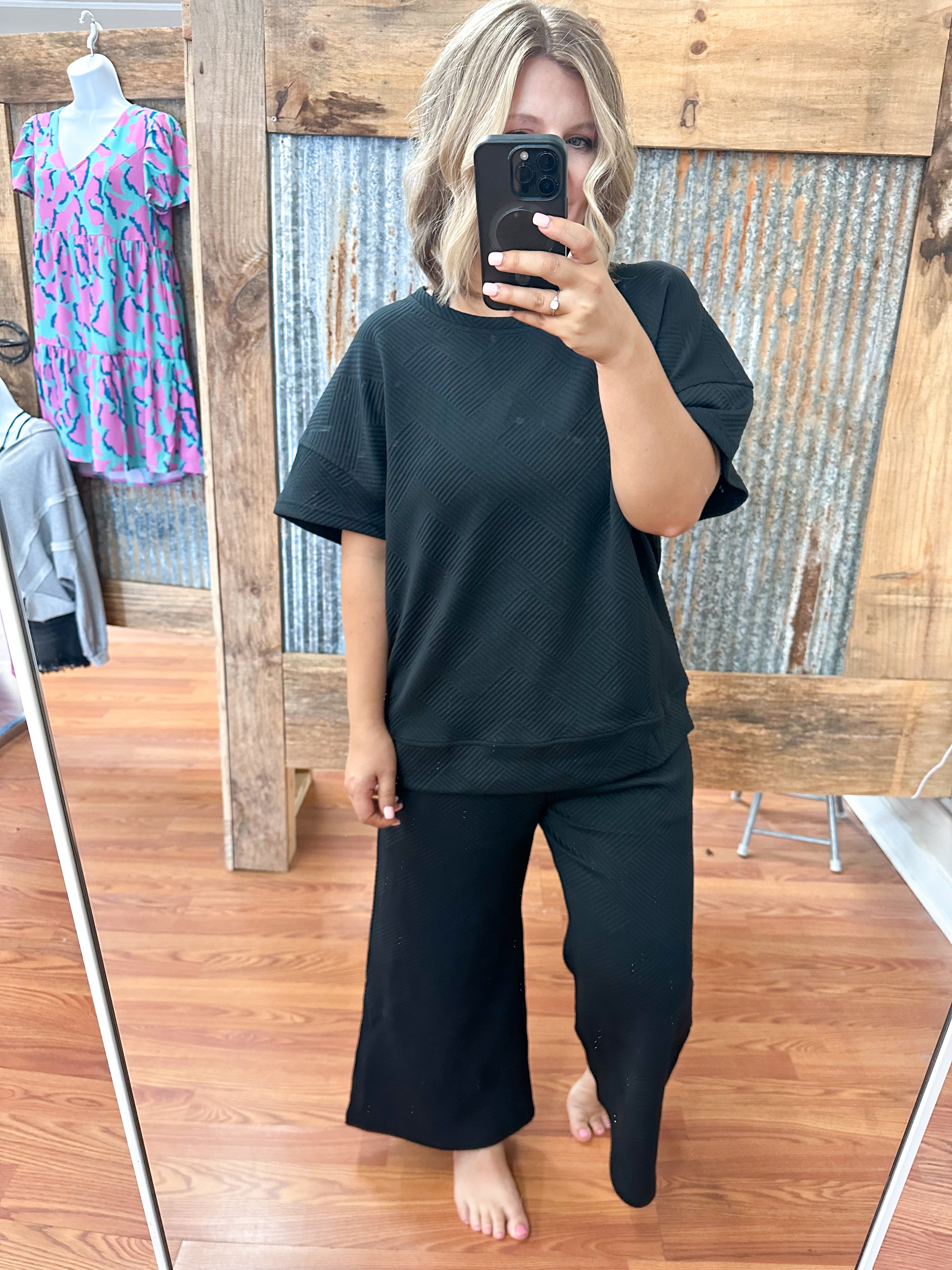 Black Textured 2-Piece Set – Dixie Gypsy