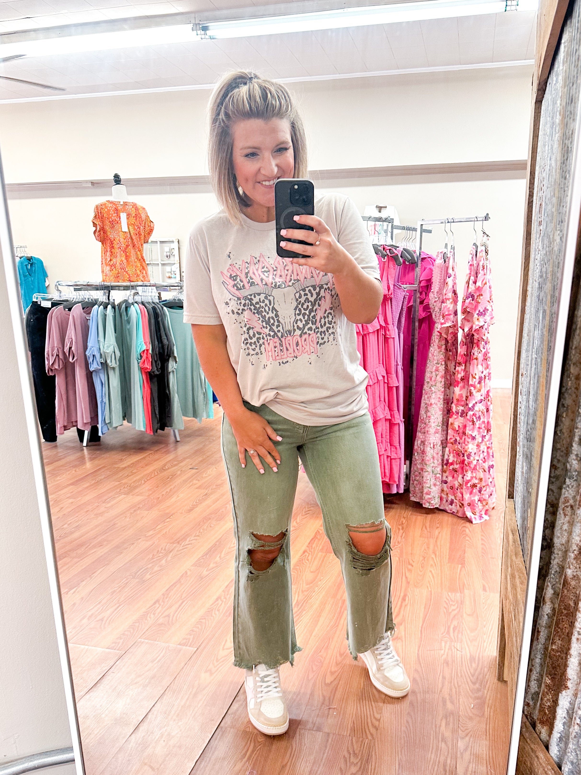 Brittany Cropped Pant Olive FINAL SALE – Dixie Gypsy